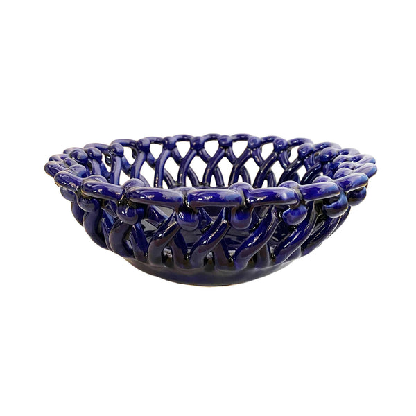 Ceramic Basket | Small Ceramic Basket Indigo – Wicklewood