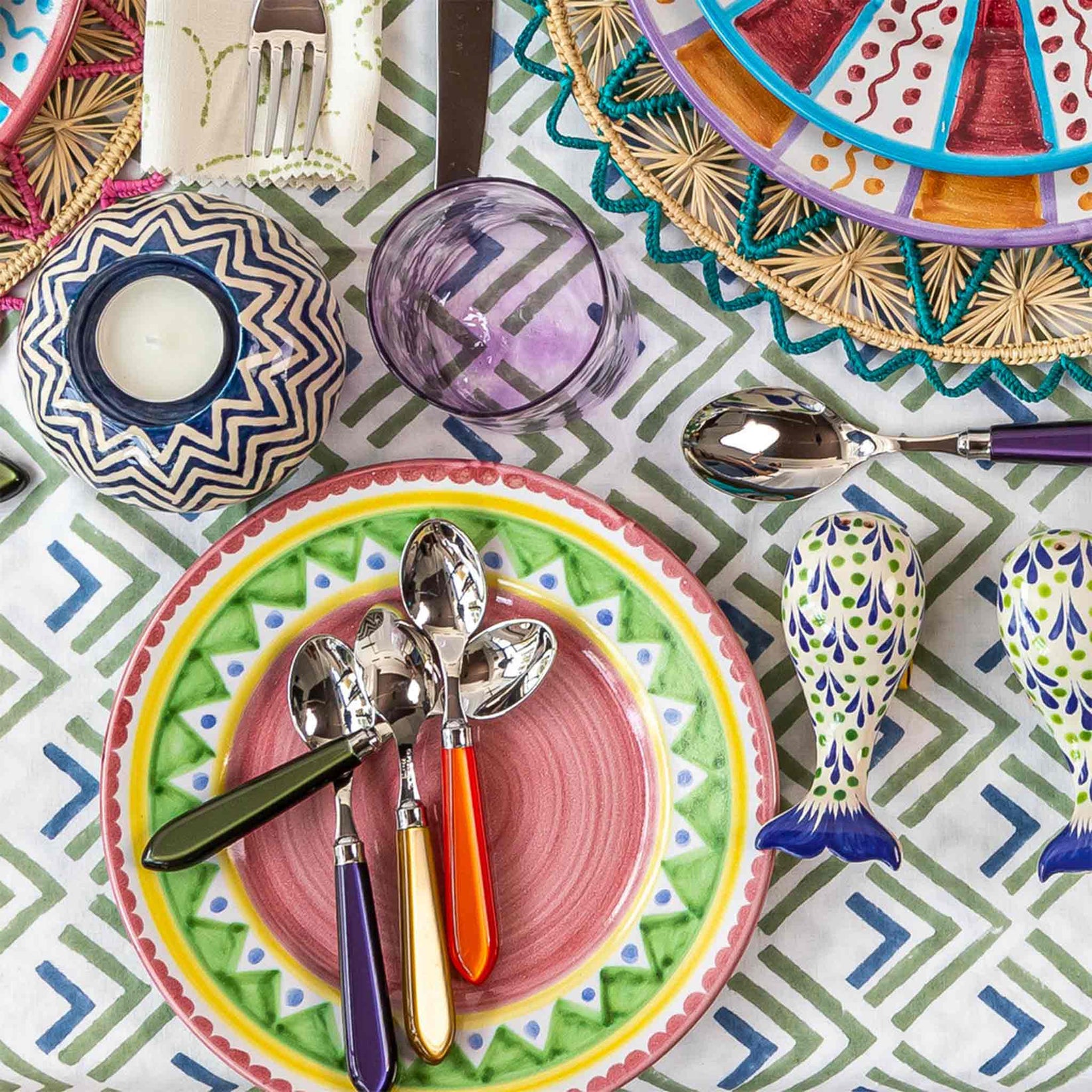 Set Of 6 Teaspoons Multicoloured | Designer Teaspoon Set – Wicklewood